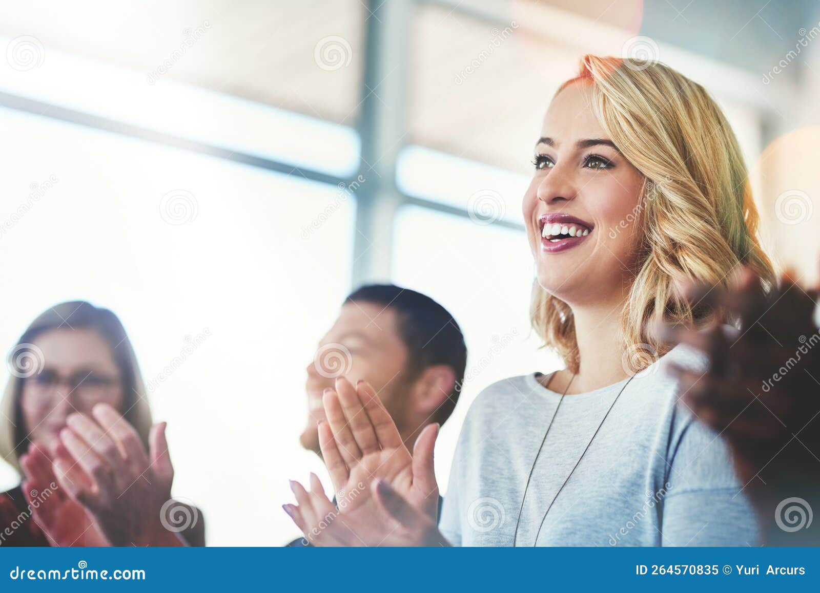 Starting the Day on a Positive Note. a Group of Businesspeople Clapping ...