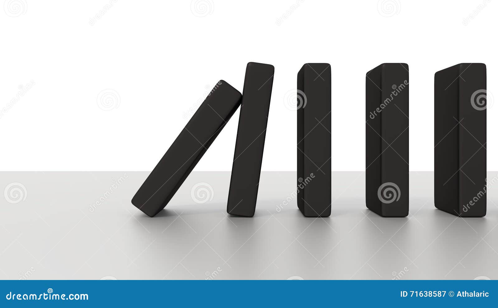 Starting Fall Domino Row on the Desk Stock Illustration - Illustration ...