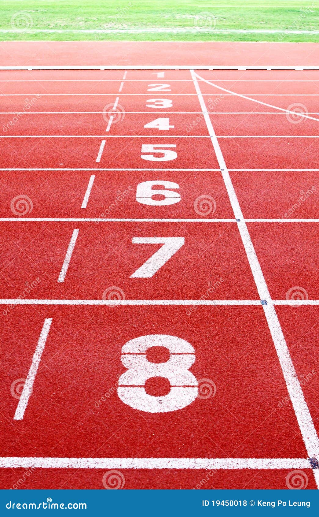 Starting Lane of Running Track Stock Photo - Image of runner ...