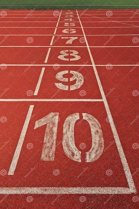 Starting Lane of Running Track Stock Photo - Image of lanes, start ...