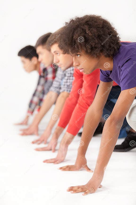 On starting line. stock image. Image of college, bending - 36573637
