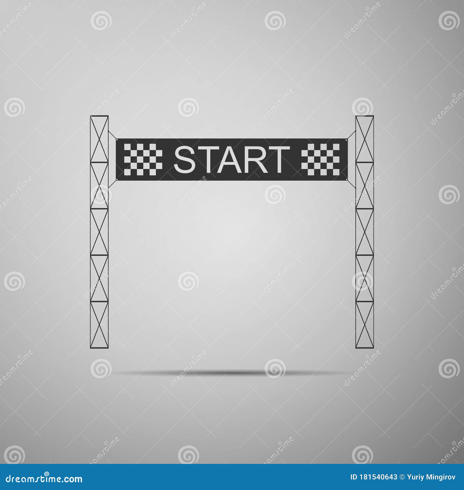 Starting Line Icon Isolated on Grey Background. Start Symbol. Flat ...