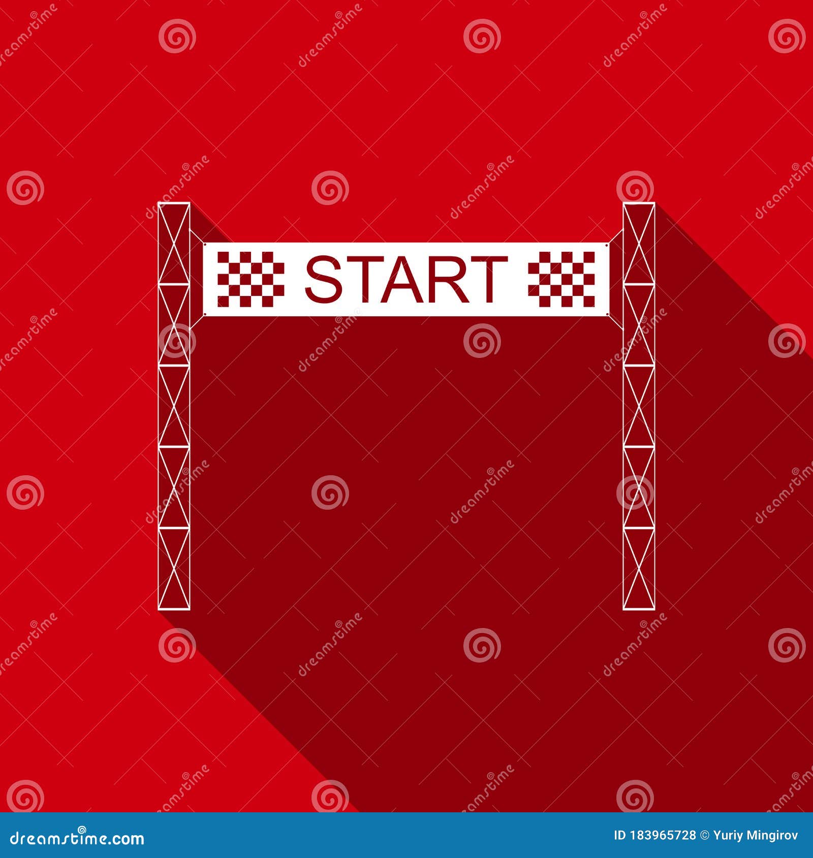 Starting Line Icon Isolated with Long Shadow. Start Symbol. Flat Design ...