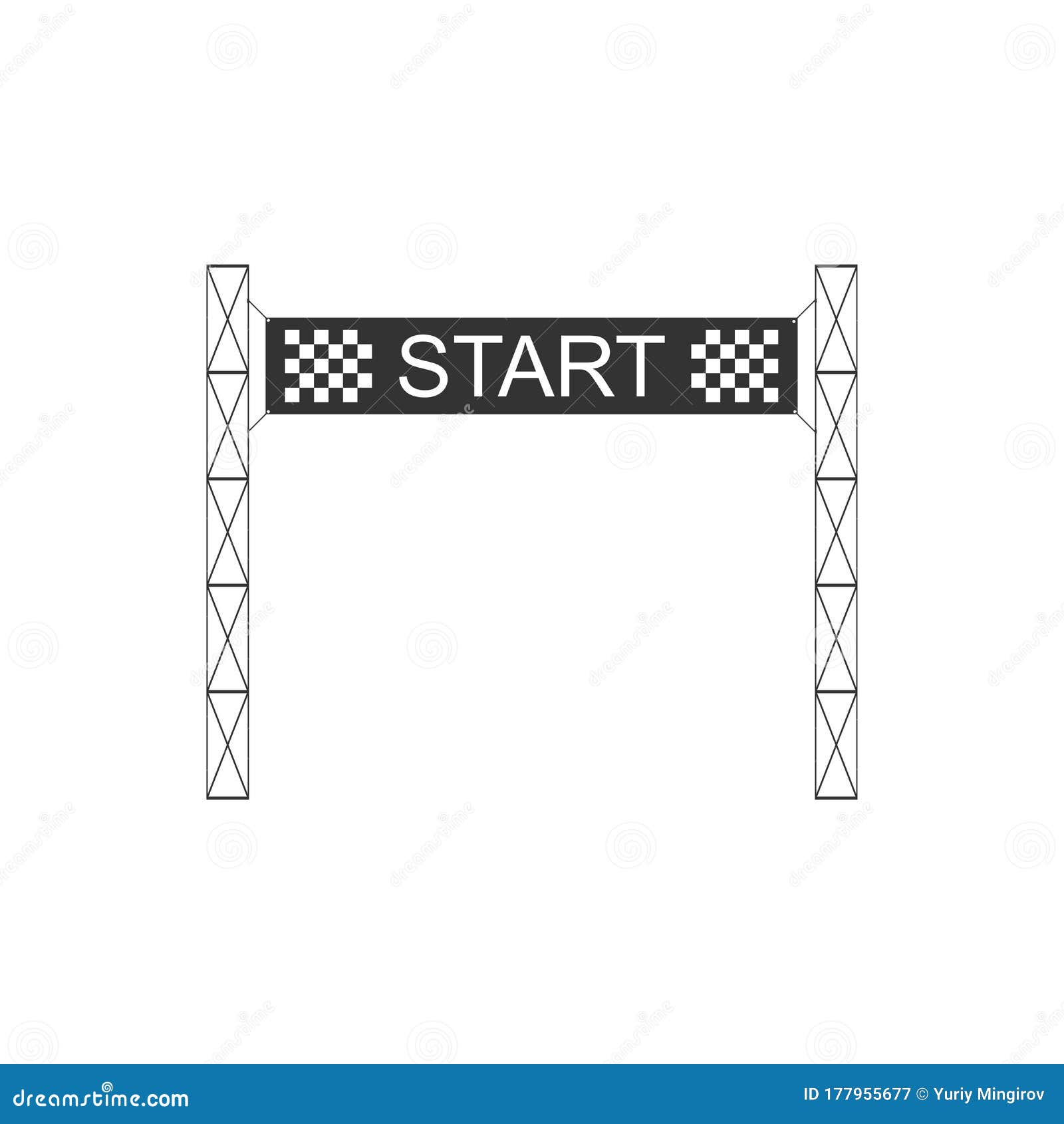 Starting Line Icon Isolated. Start Symbol Stock Vector - Illustration ...