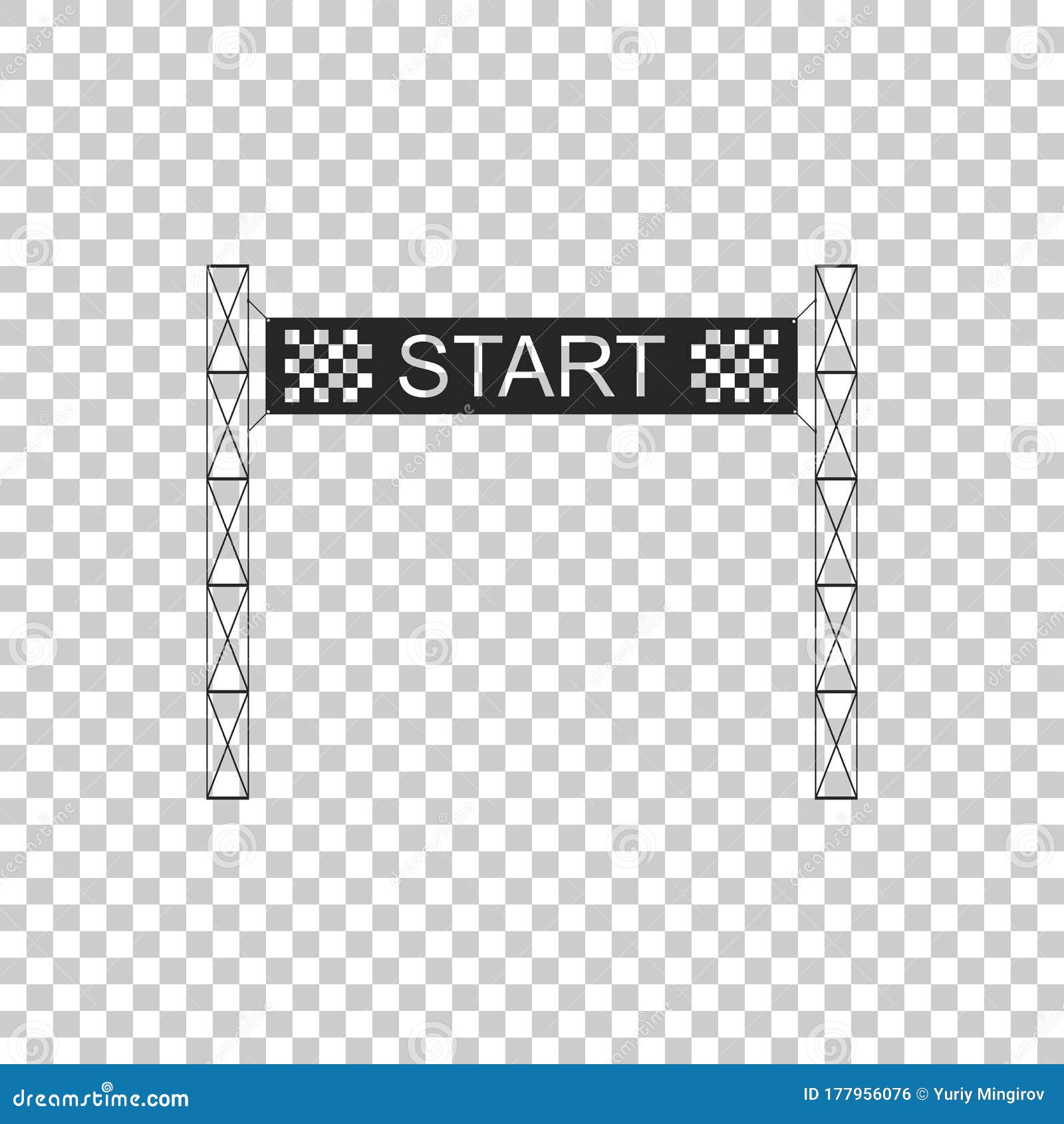 Starting Line Icon Isolated on Transparent Background. Start Symbol ...