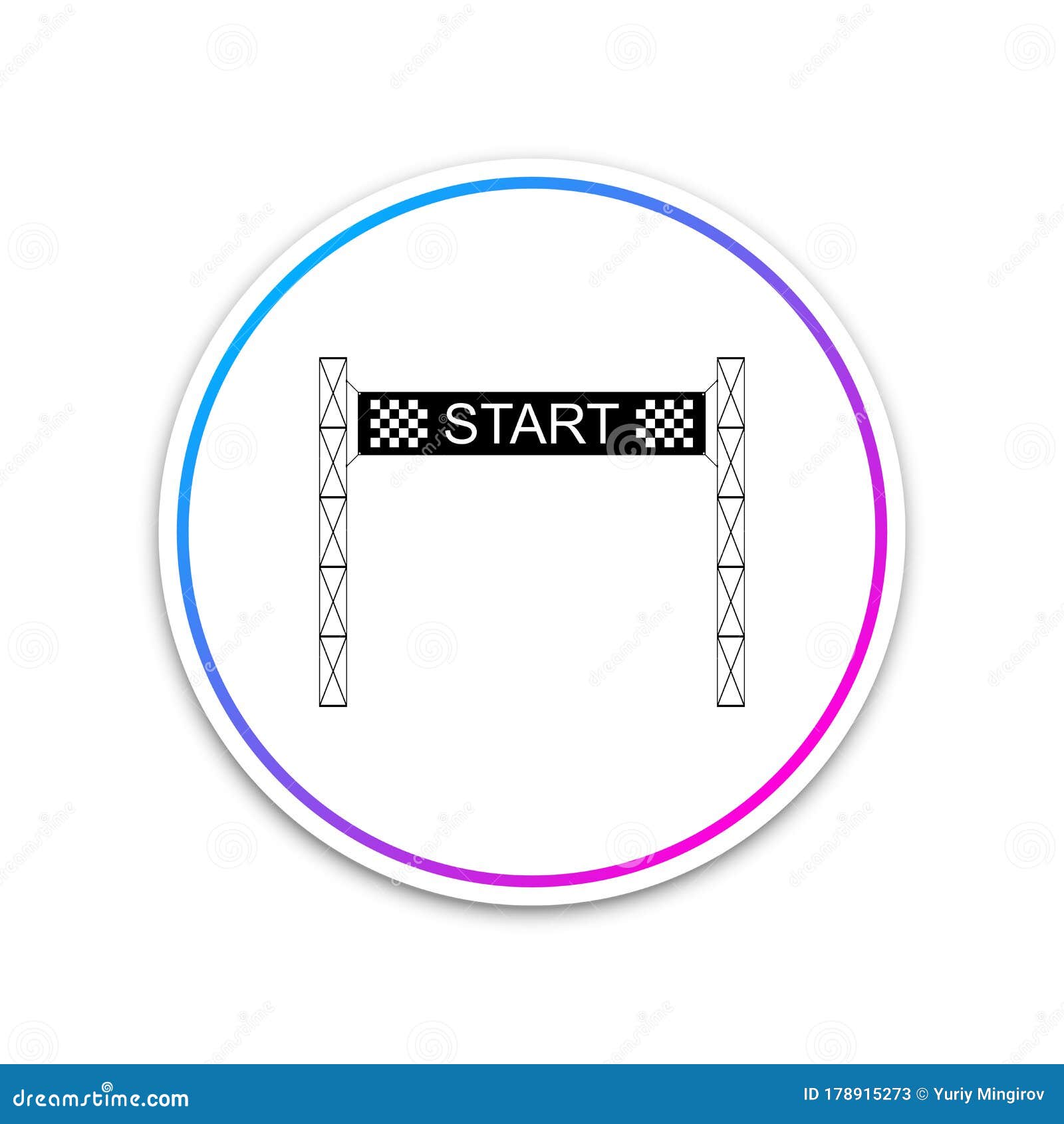 Starting Line Icon Isolated on White Background. Start Symbol Stock ...