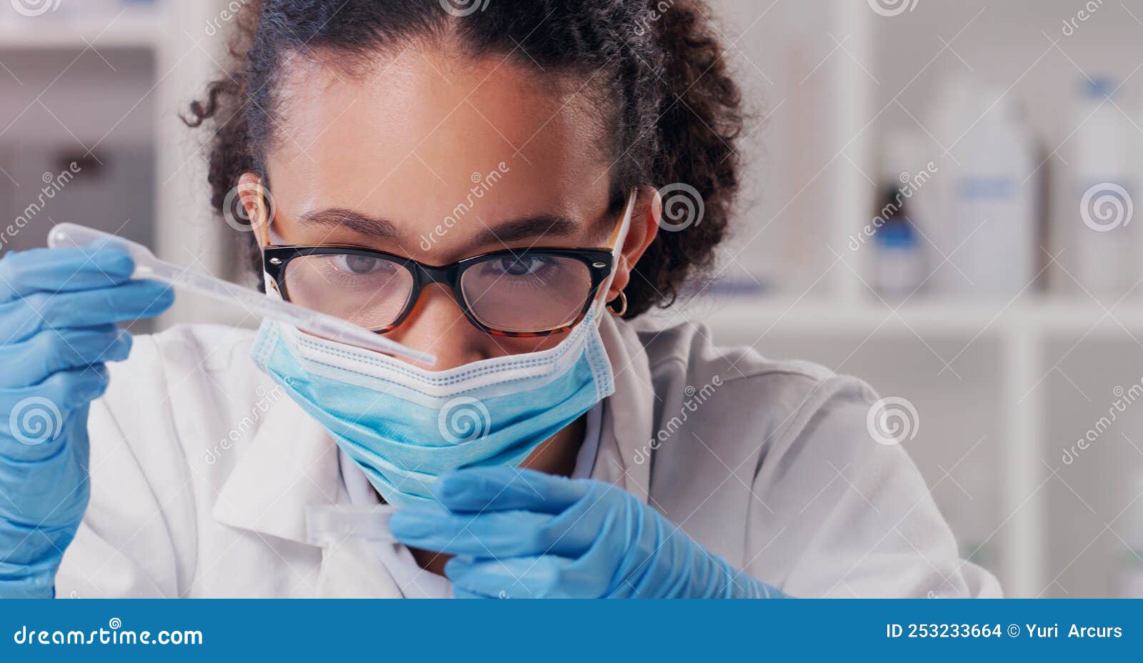 Starting a New Experiment. a Young Scientist Analysing Samples in a Lab ...