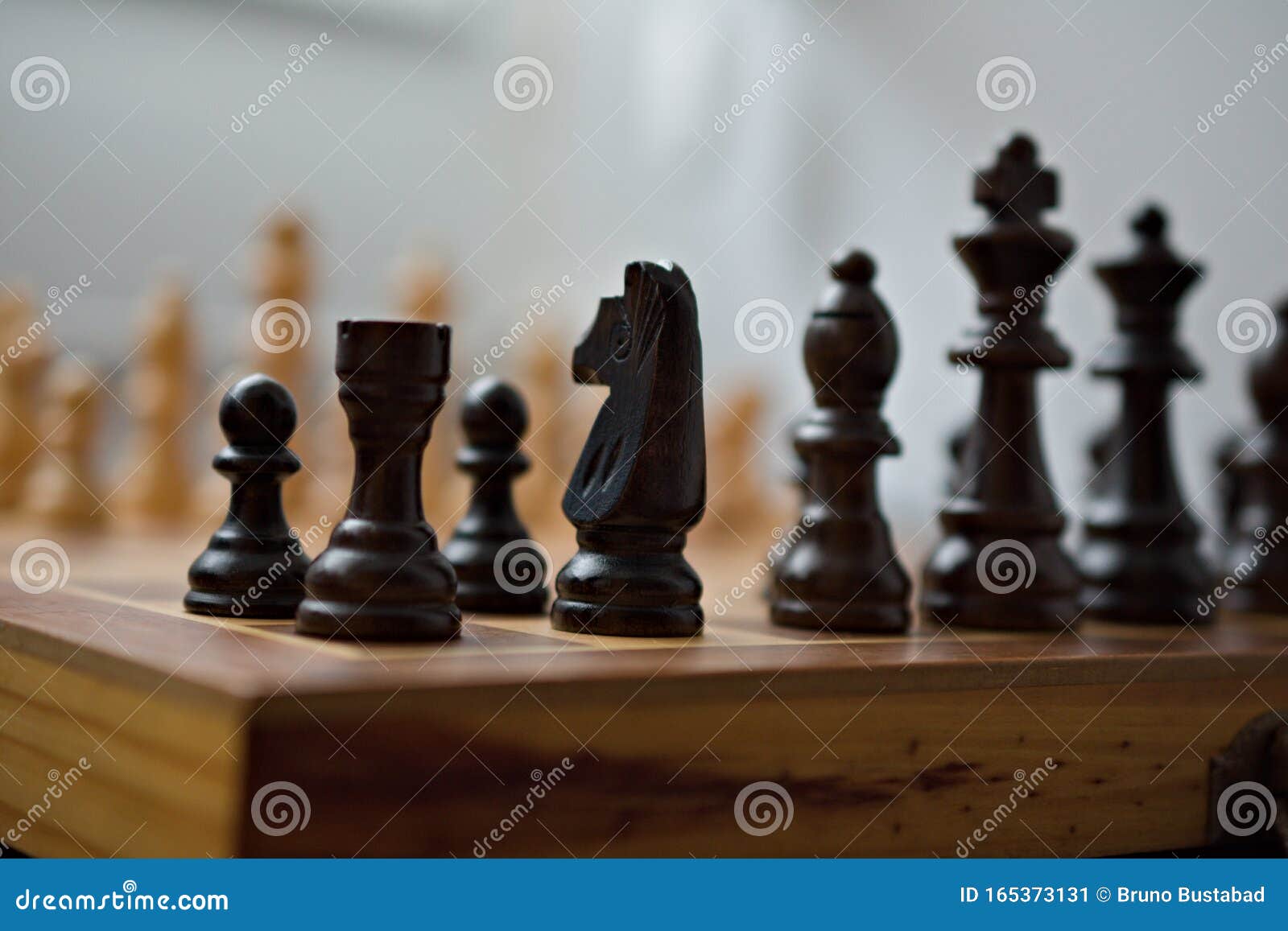 Starting Point of a Chess Game, View from the Corner on the Black Side ...