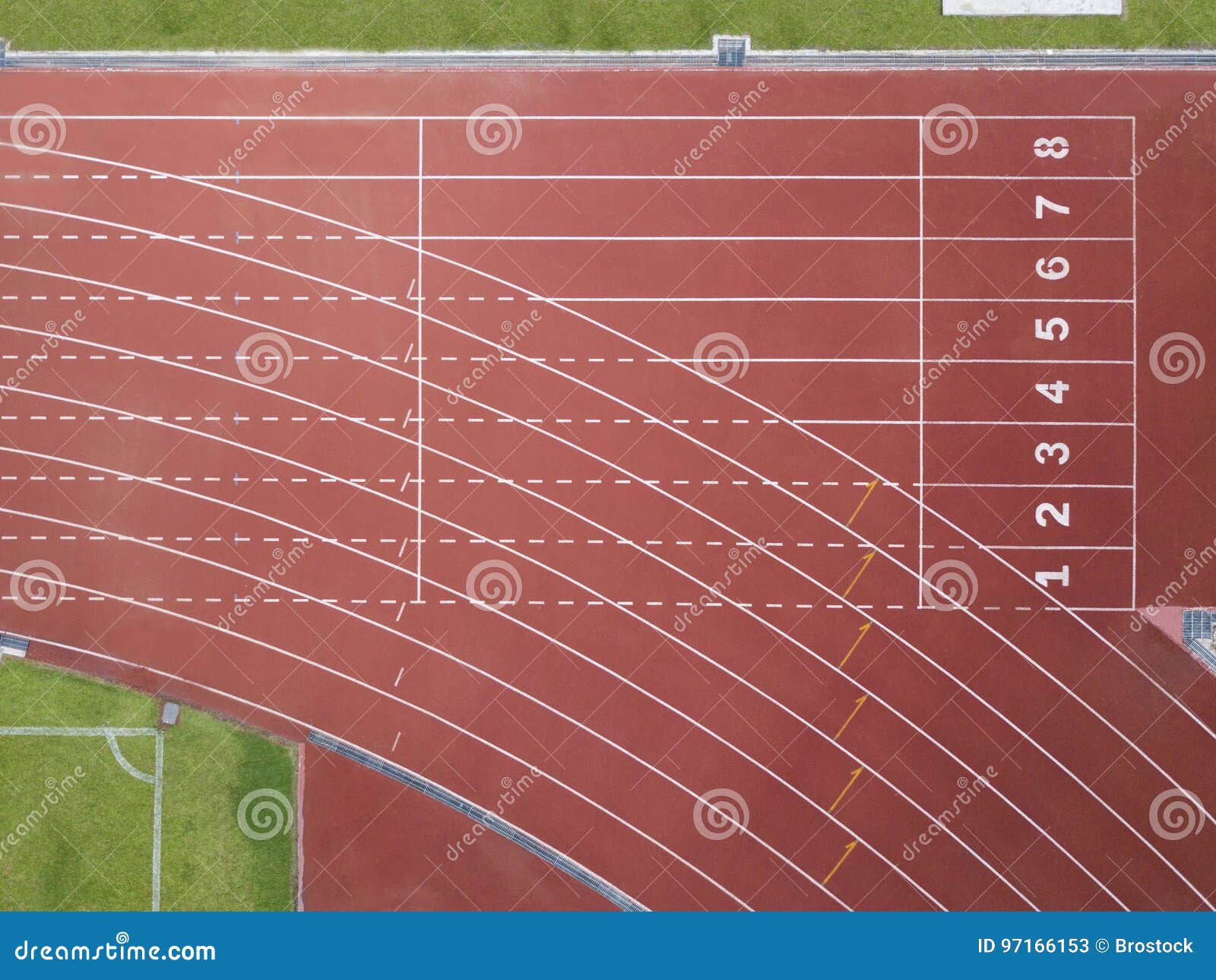 Starting Point with Running Track Lane Numbers Stock Image - Image of ...