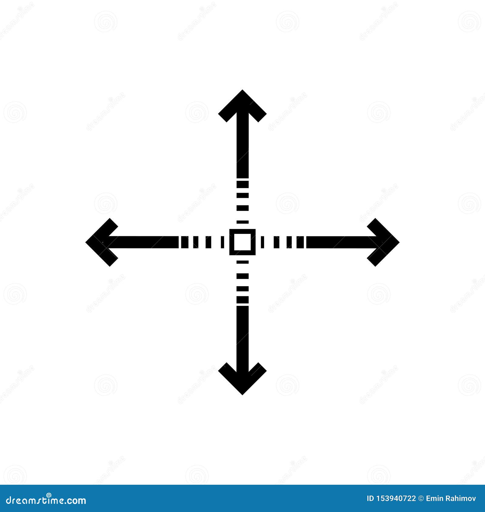 Starting Point Sign. Four Side Arrow Sign Stock Illustration ...