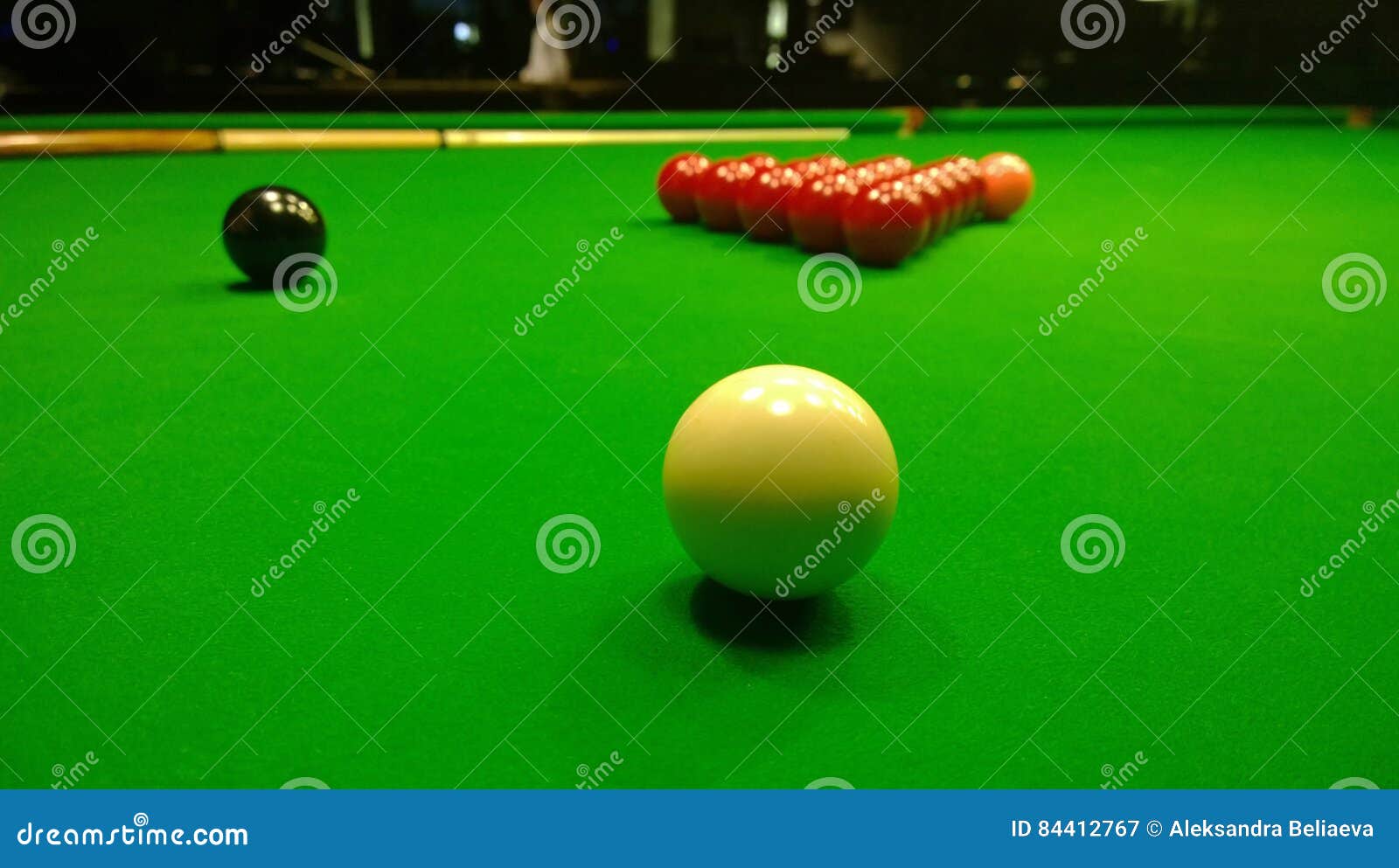 The Starting Position for a Game of Snooker on the Billiard Table Stock ...