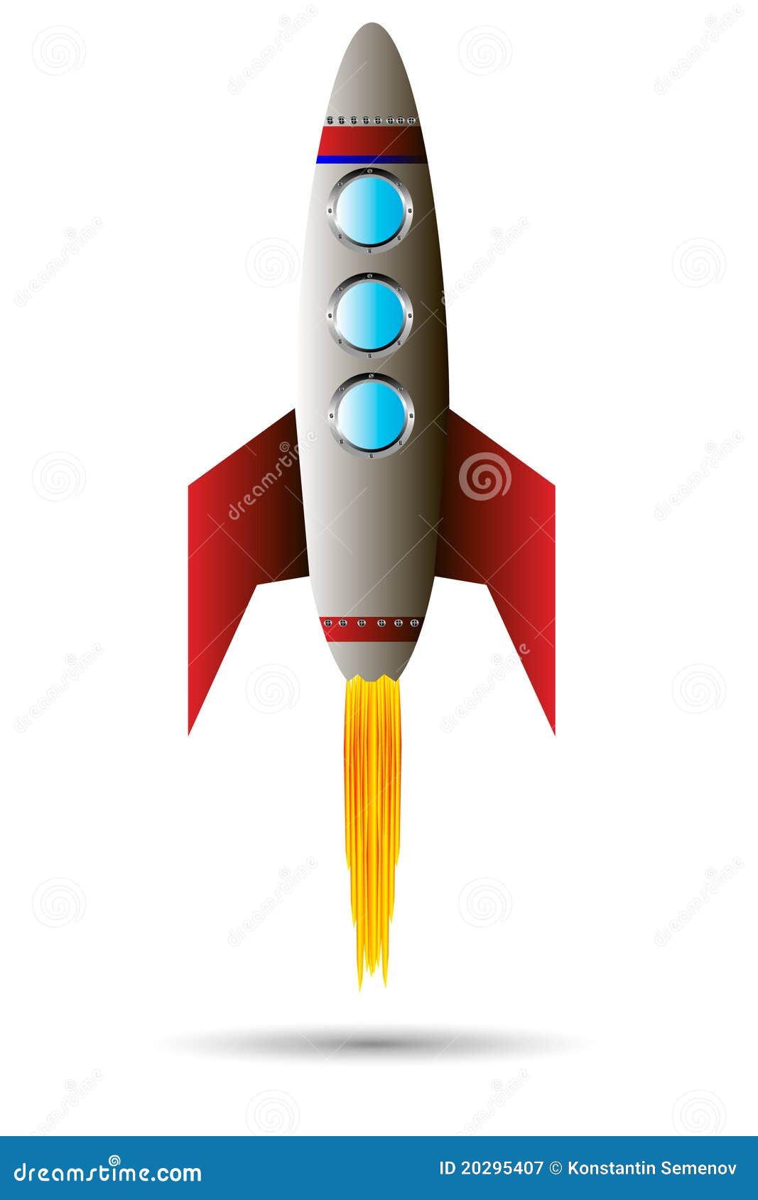 Starting red rocket stock vector. Illustration of mission - 20295407