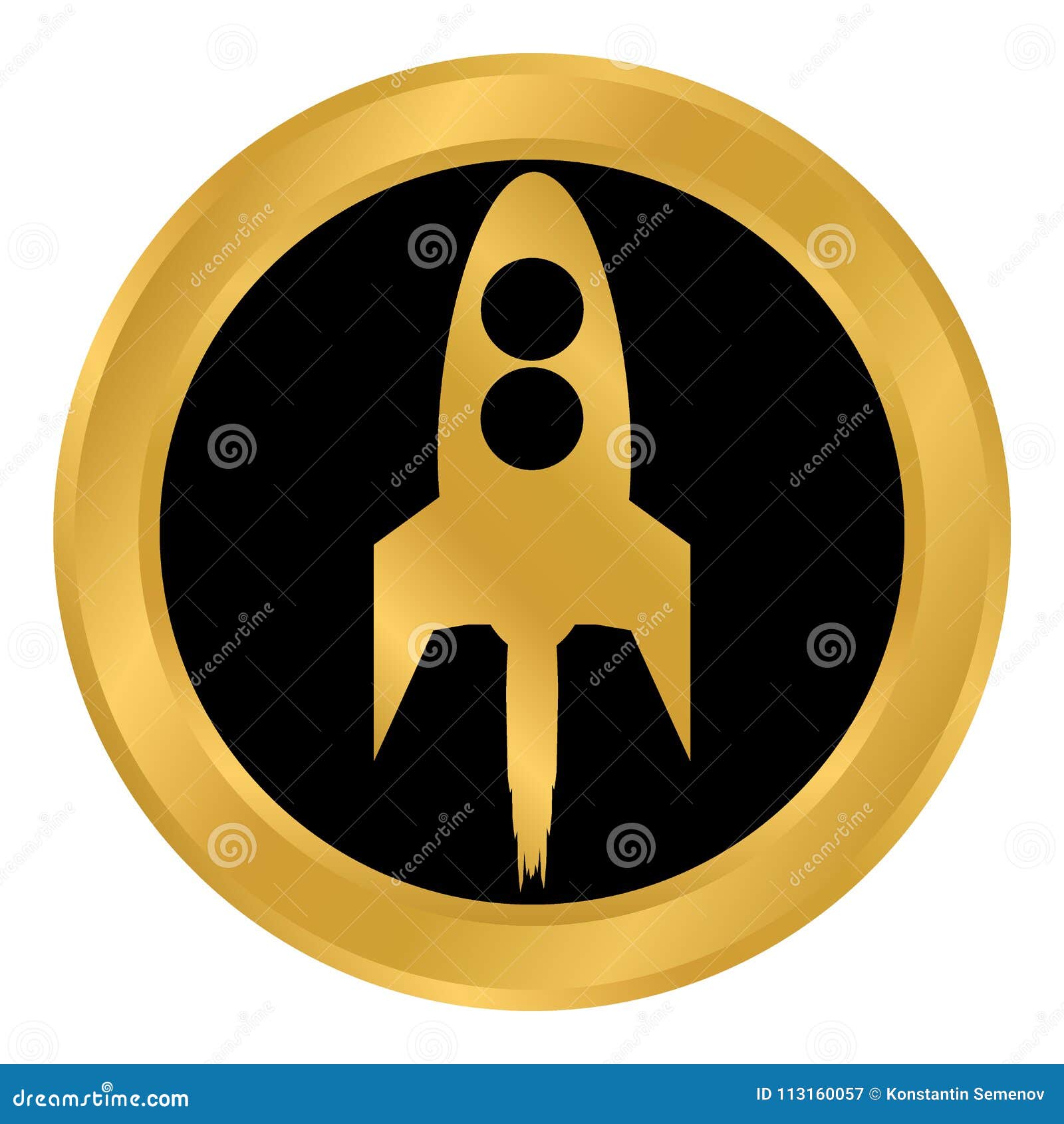 Starting rocket button. stock illustration. Illustration of interface ...