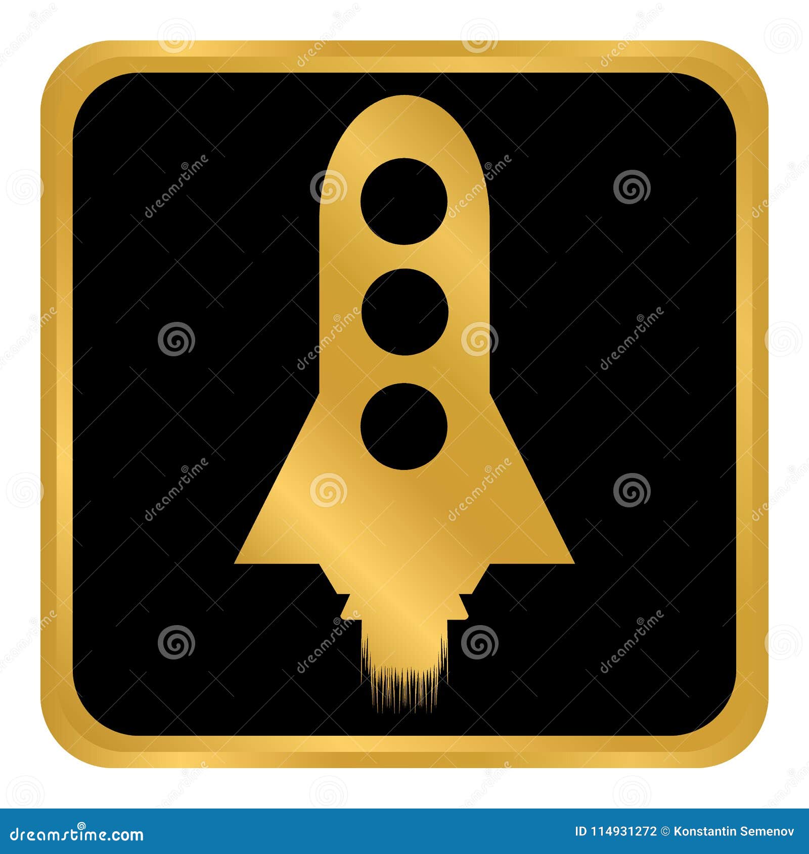 Starting rocket button. stock illustration. Illustration of future ...