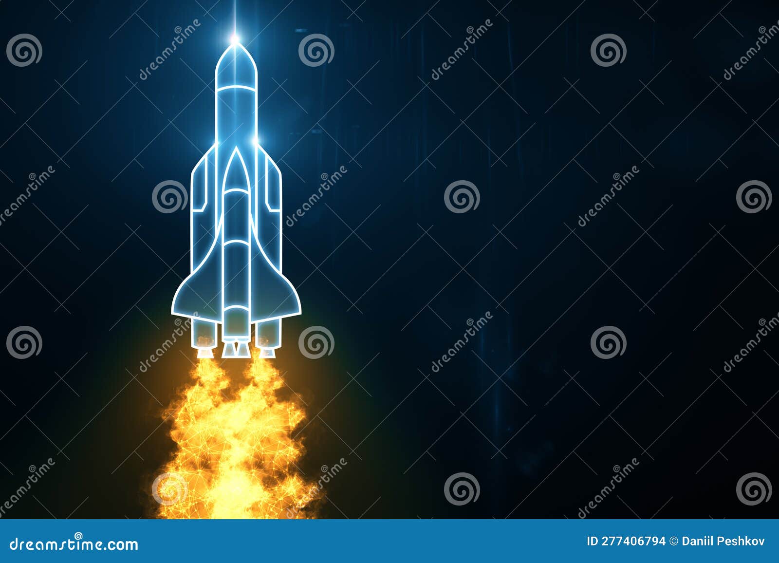 Starting Rocket Ship. Vector Illustrations. Stock Image | CartoonDealer ...