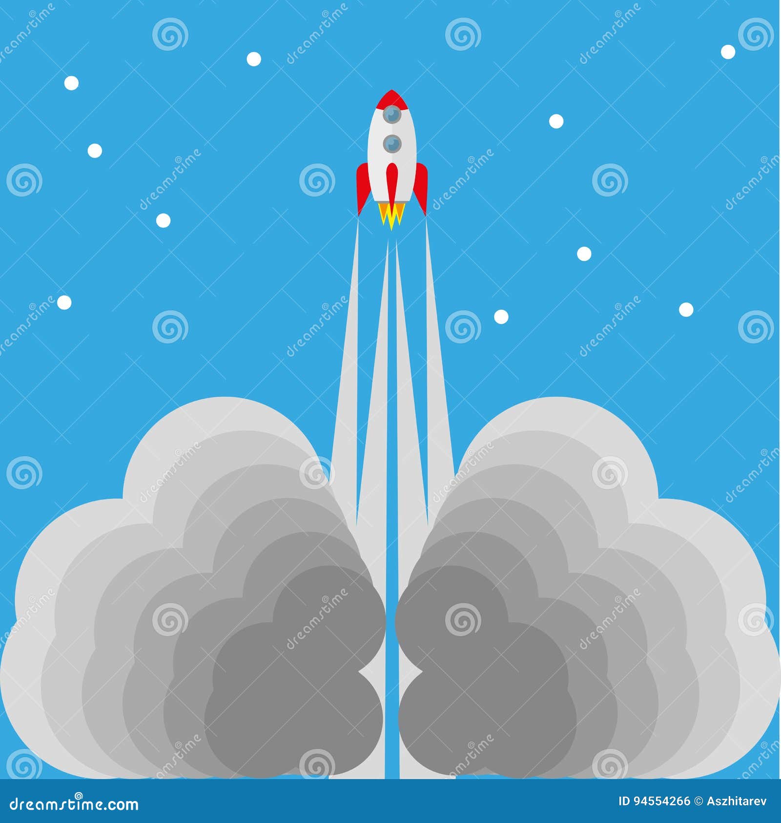 Starting rocket stock vector. Illustration of motion - 94554266