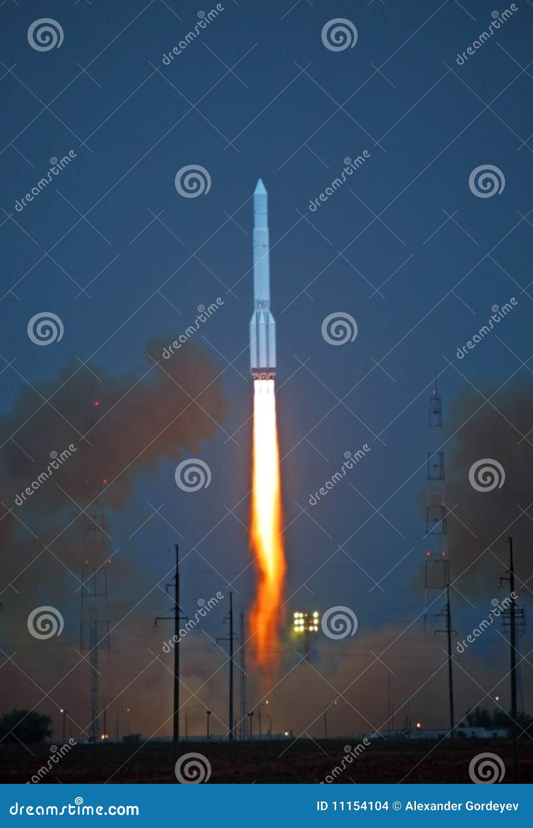 Starting rocket Proton stock photo. Image of satellite - 11154104