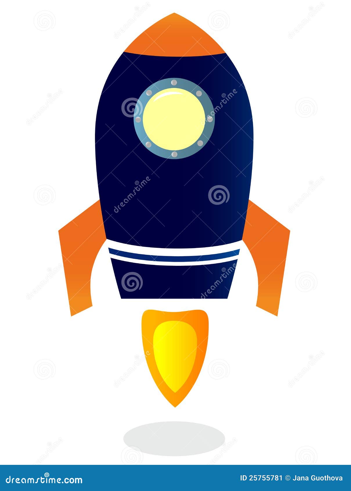 Starting Rocket Ship. Vector Illustrations. Stock Illustration ...