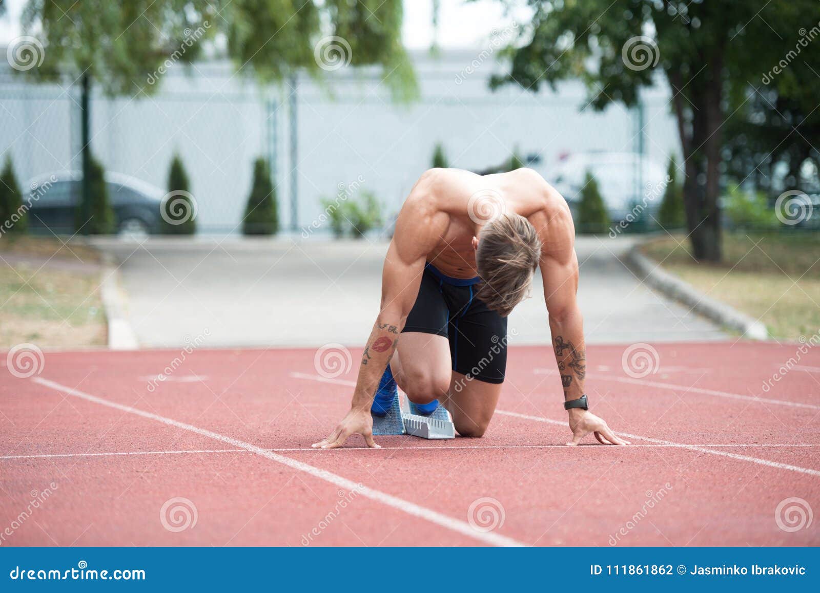 Starting Runner stock photo. Image of physical, break - 111861862