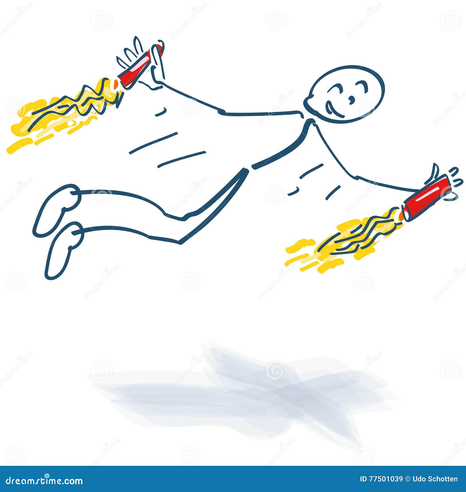Starting Stick Figure with Two Small Rockets Stock Vector ...