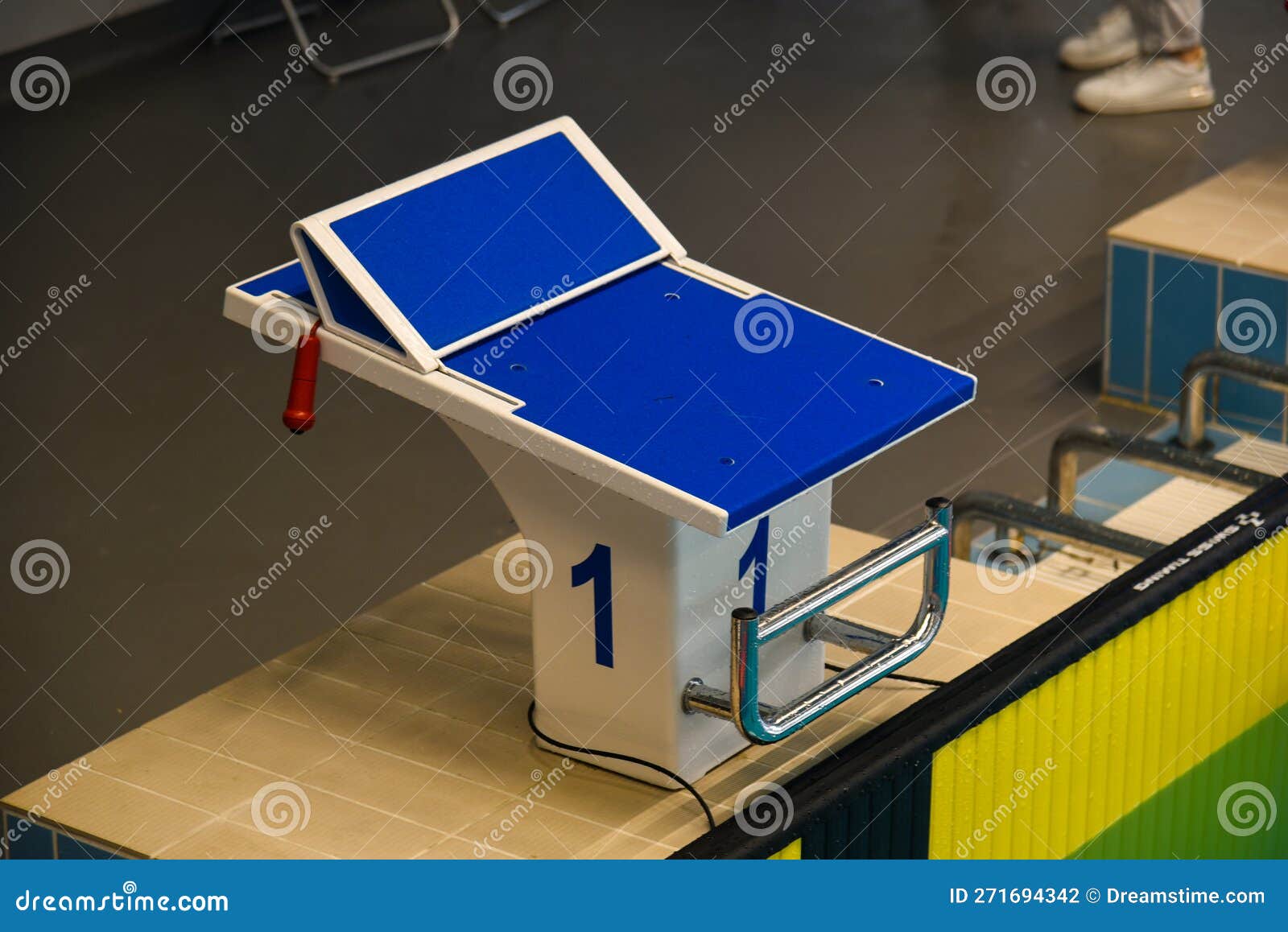 Starting Table With Numbers For Diving In Olympic Pool. Swimming Pool ...