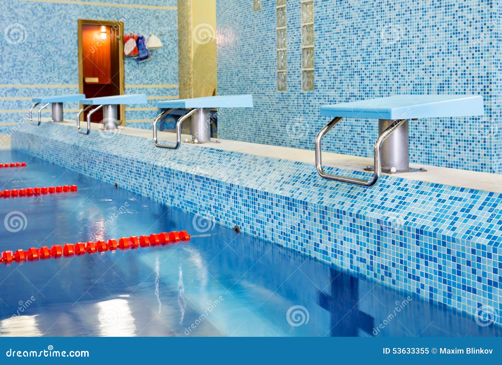 Starting Tracks in Swimming Pool Stock Image - Image of mosaic, lane ...