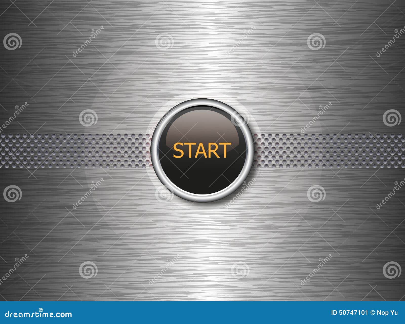 Startknopf Auf Metallhintergrund Vektor Abbildung - Illustration von ...