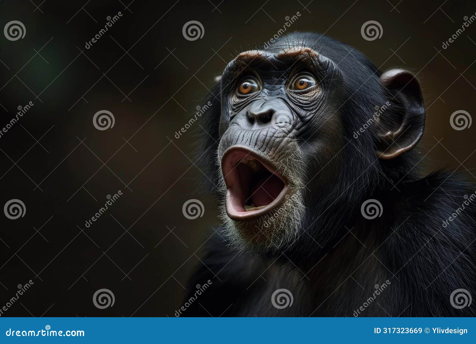 Startled Ape Shocked Funny. Generate Ai Stock Image - Image of nature ...