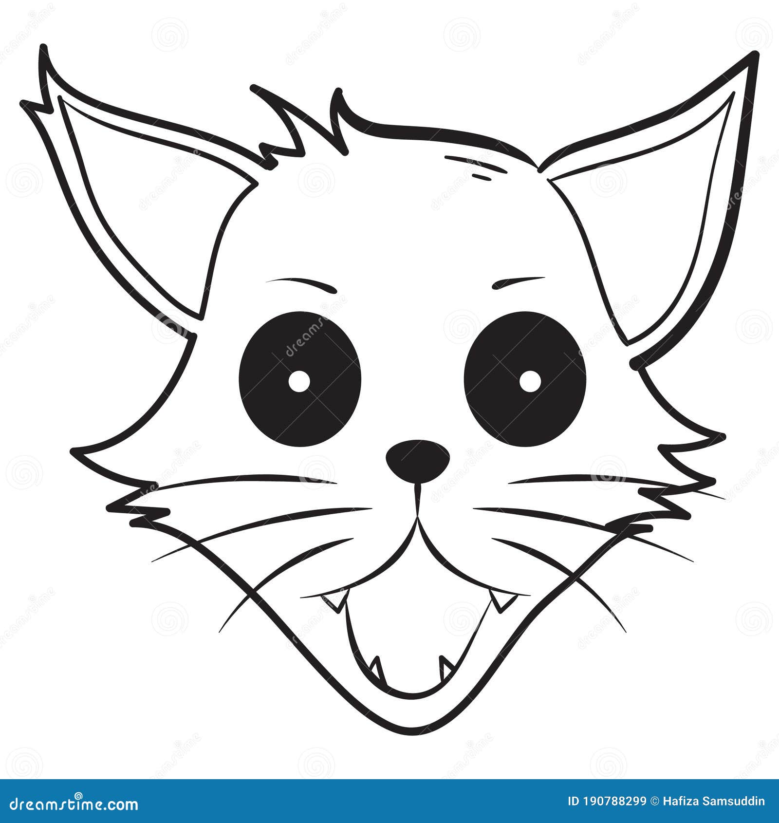 Startled Cat. Vector Illustration Decorative Design Stock Vector ...