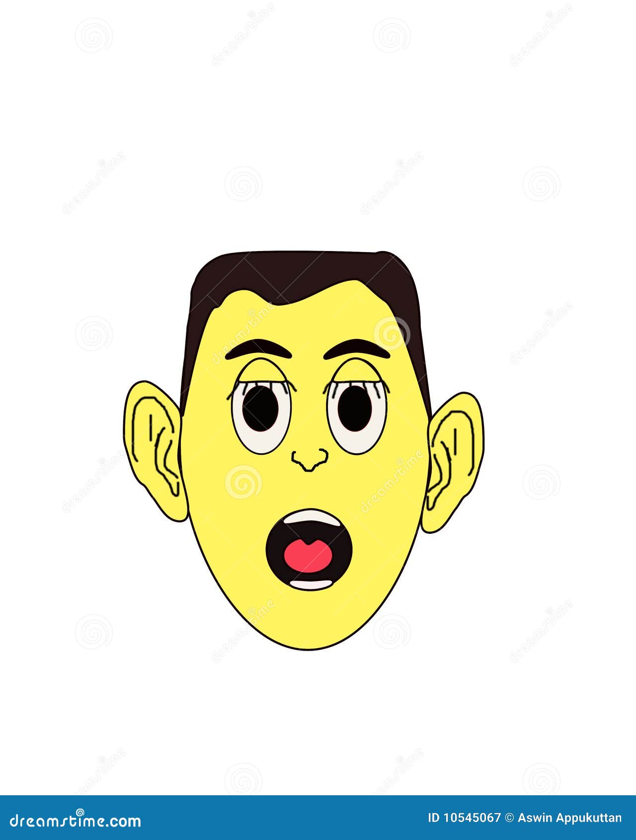 Startled face stock illustration. Illustration of startled - 10545067