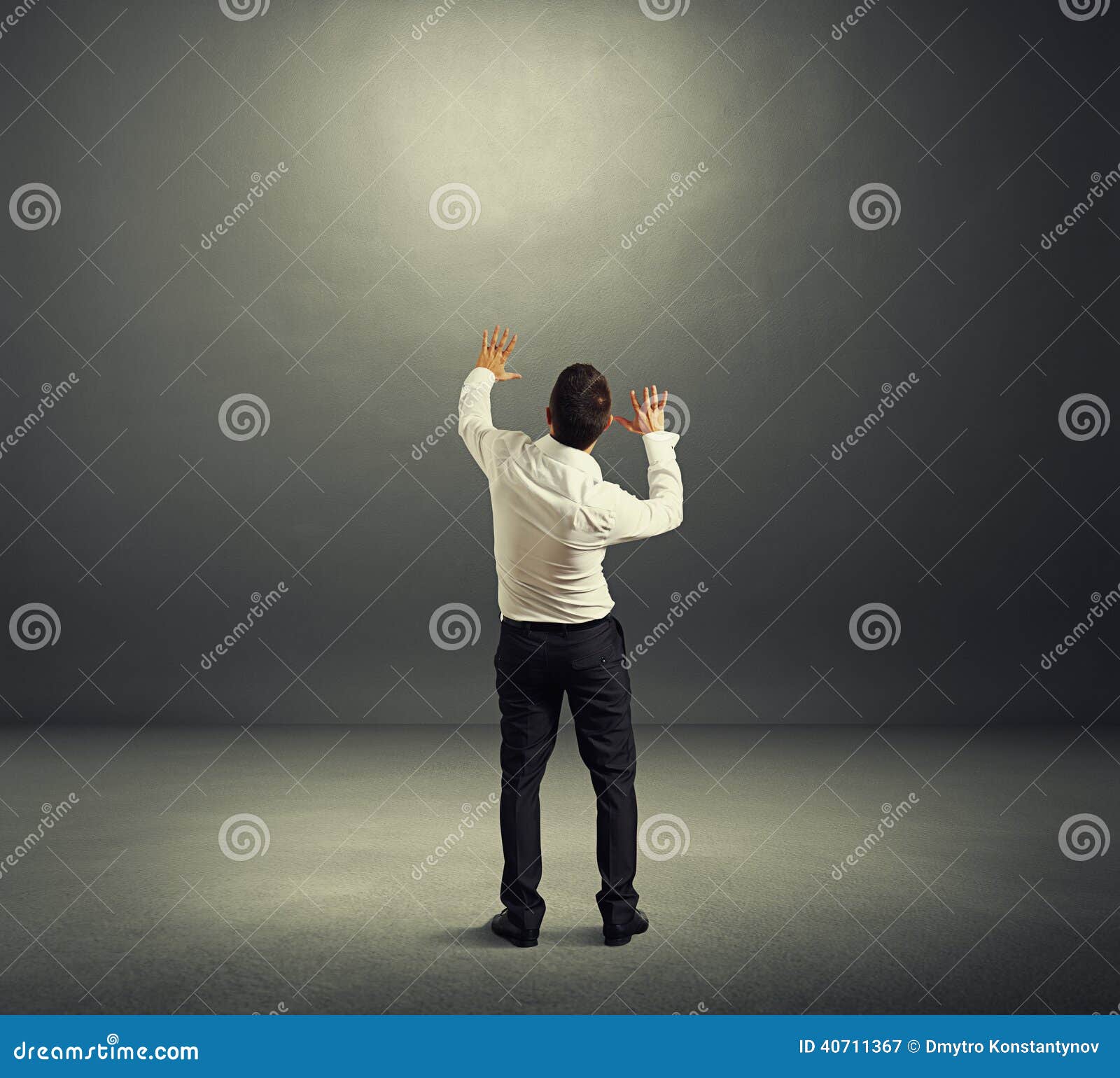 Startled man in dark room stock image. Image of full - 40711367