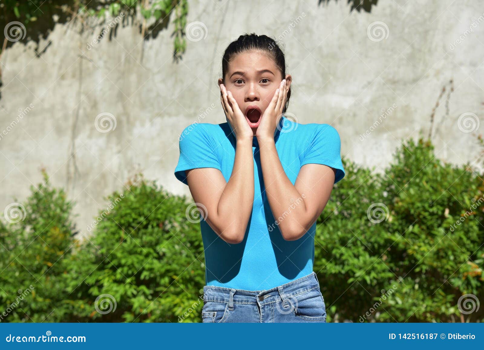 A Startled Pretty Female stock image. Image of alarmed - 142516187
