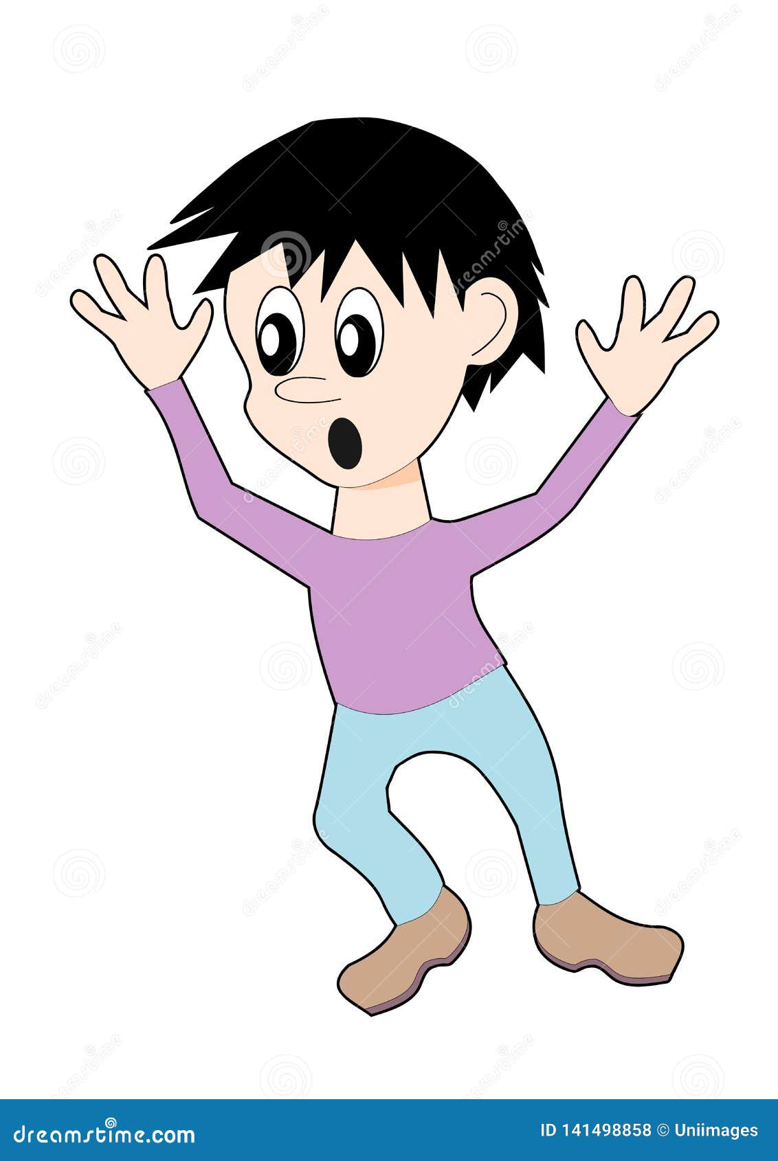 Startled young Man stock illustration. Illustration of person - 141498858