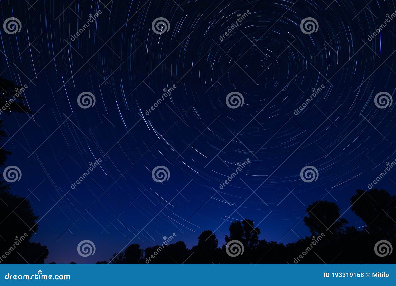 Startrail Image, Stars in the Night Sky in a Circle Due To the Rotation ...