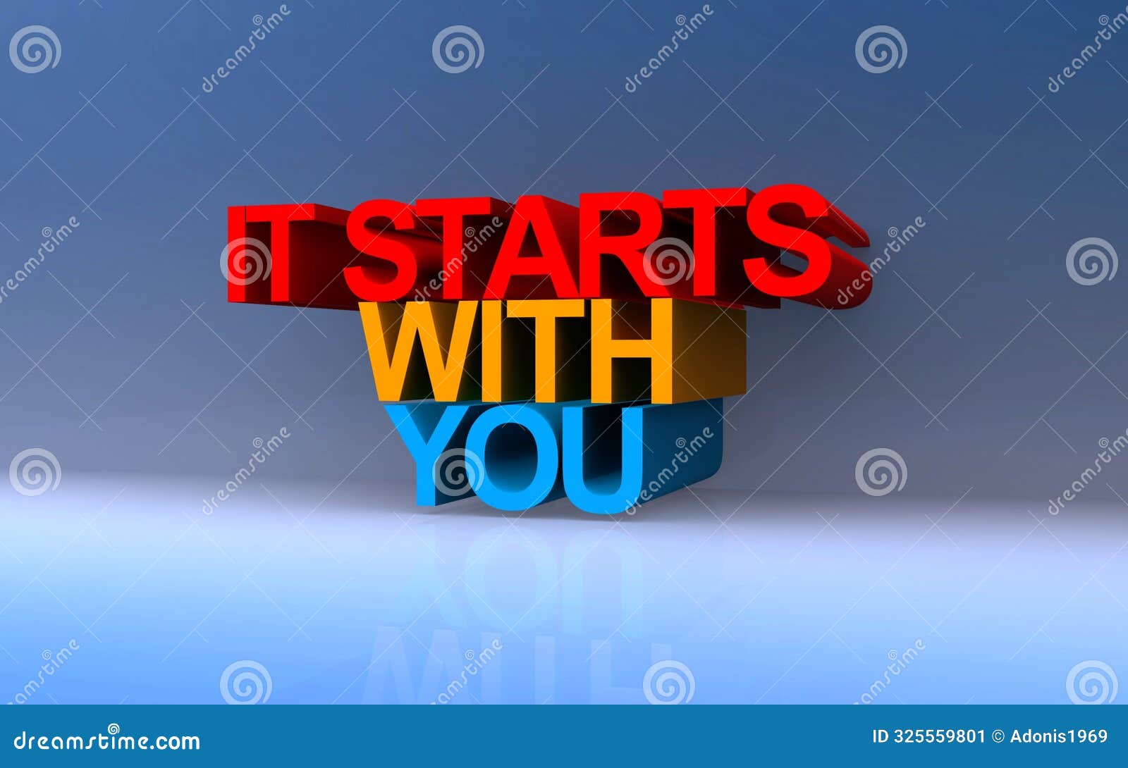 It starts with you on blue stock illustration. Illustration of ...