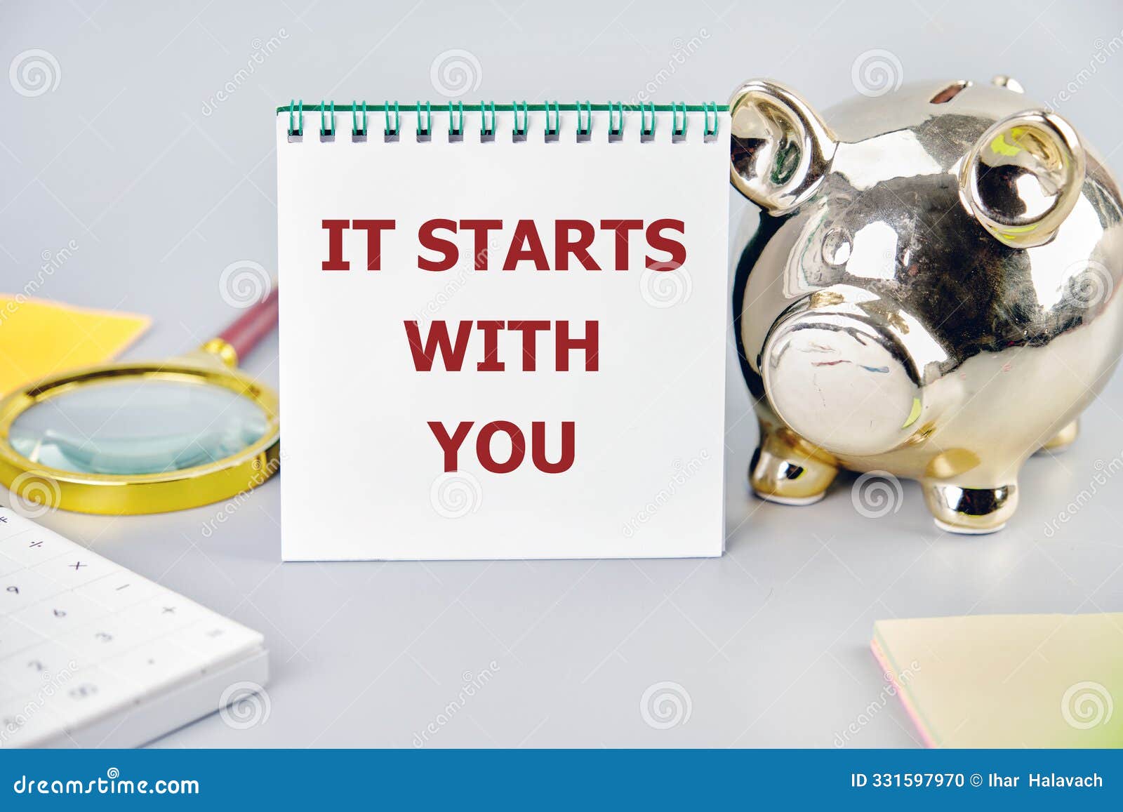 It Starts with You Text a Conceptual Phrase on a Blank Sheet of a ...