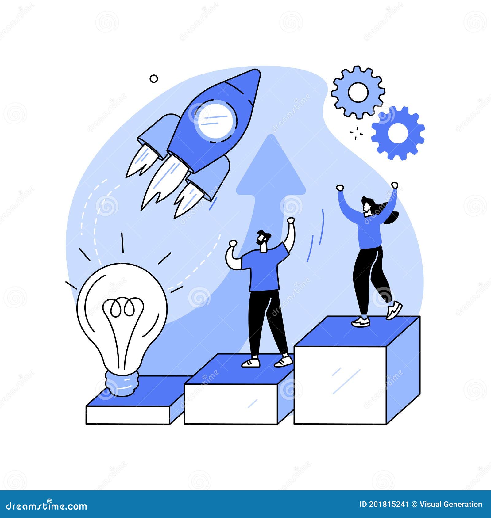 Startup Accelerator With Magnifying Glass On White Stock Photo ...