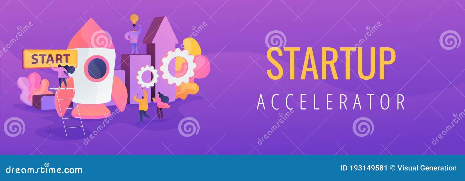 Startup Accelerator Web Banner Concept. Stock Vector - Illustration of ...