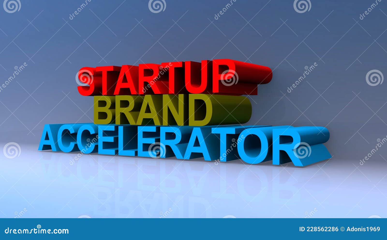 Startup Brand Accelerator on Blue Stock Illustration - Illustration of ...