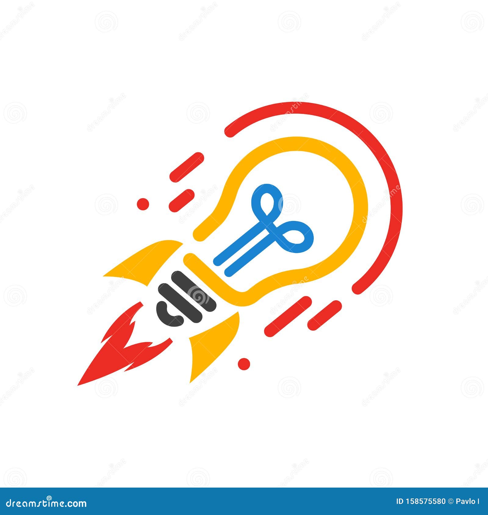 Startup, Bulb Rocket Concept â€“ Vector Stock Illustration ...