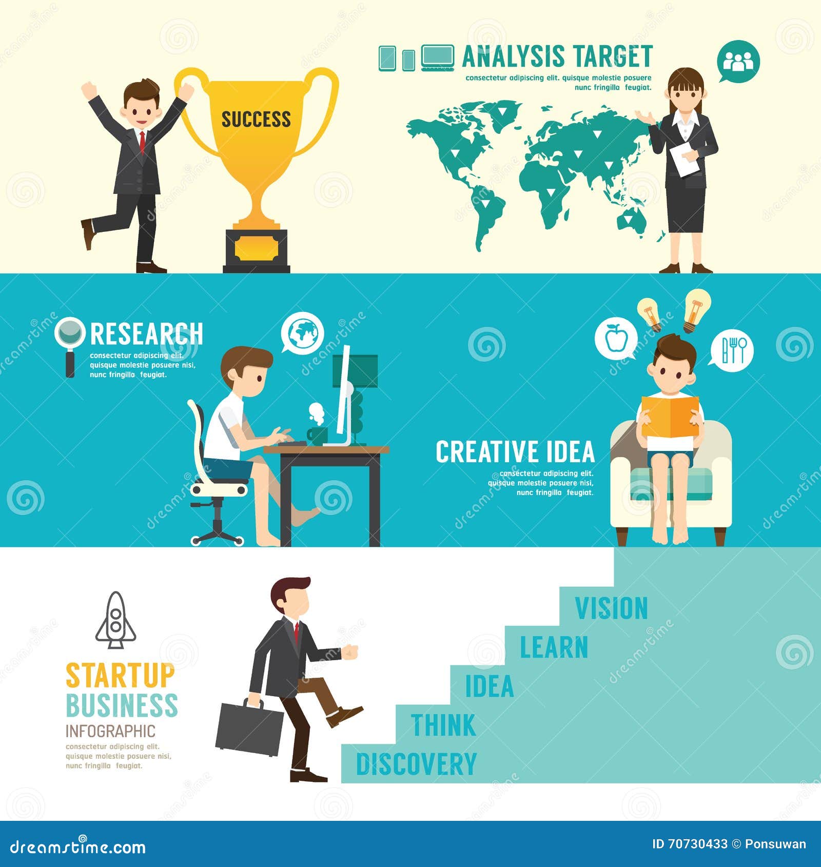 Startup Business Design Concept People Set Presentation Stock Vector ...