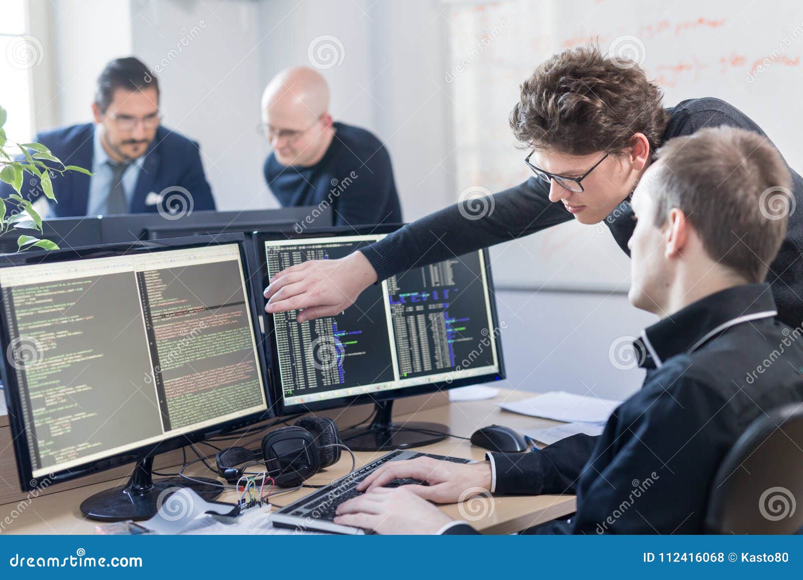 Startup Business Problem Solving. Software Developers Working on ...