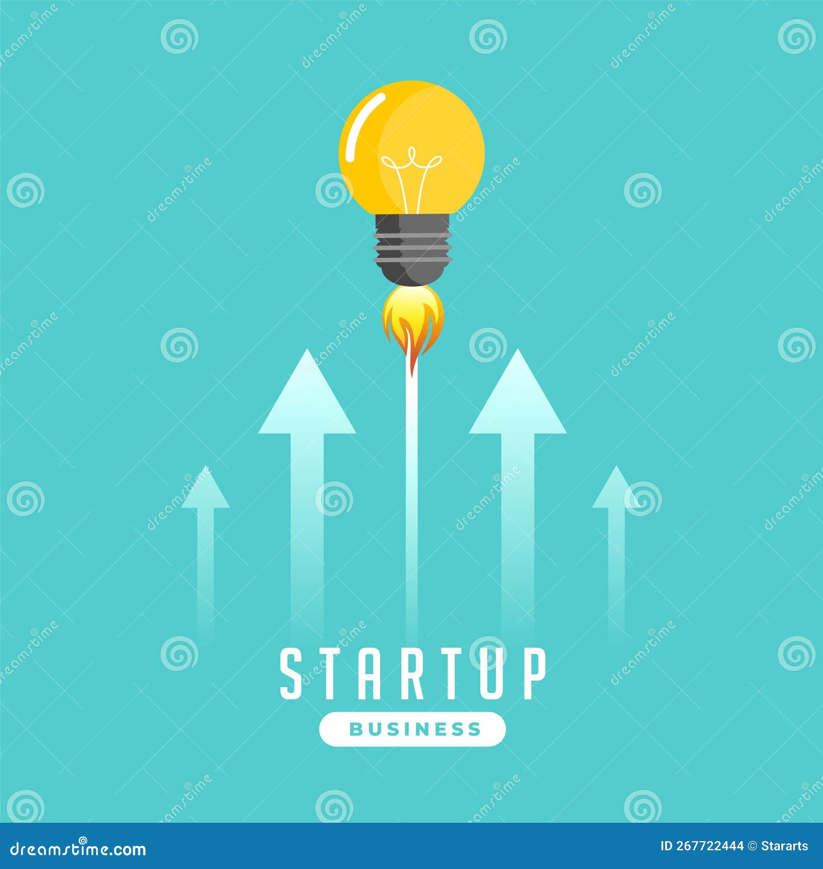 Startup Business Idea Concept with Yellow Light Bulb Symbol Stock ...