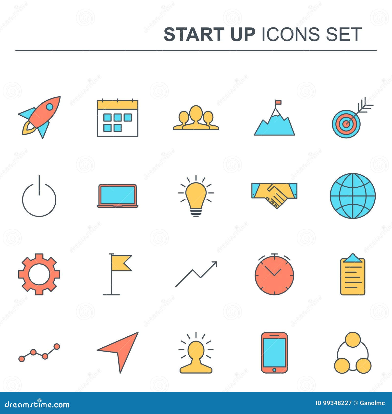 Startup and Business Line Icons Set. Vector Design Stock Vector ...