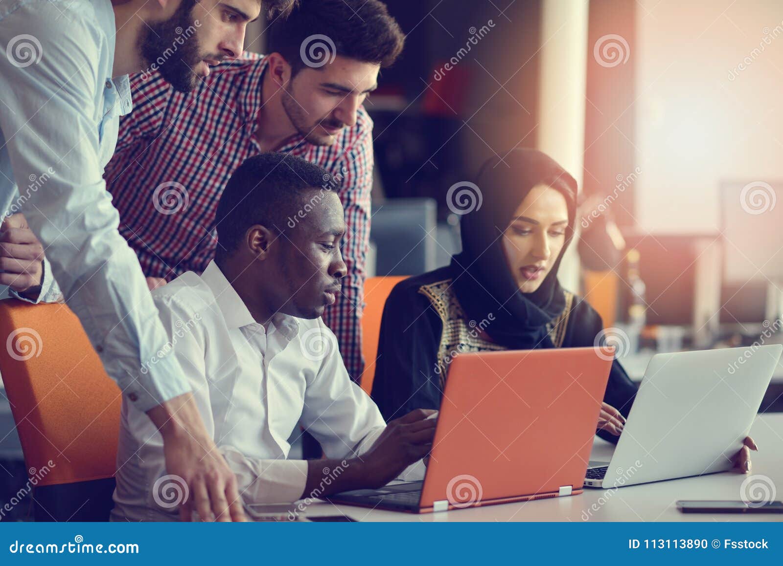 Startup Business People Group Working Everyday Job at Modern Office ...