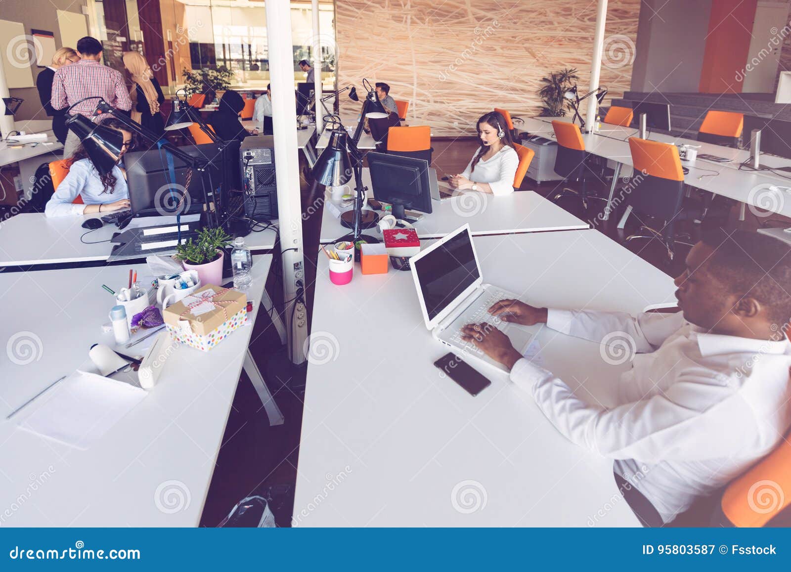 Startup Business People Group Working Everyday Job at Modern Office ...