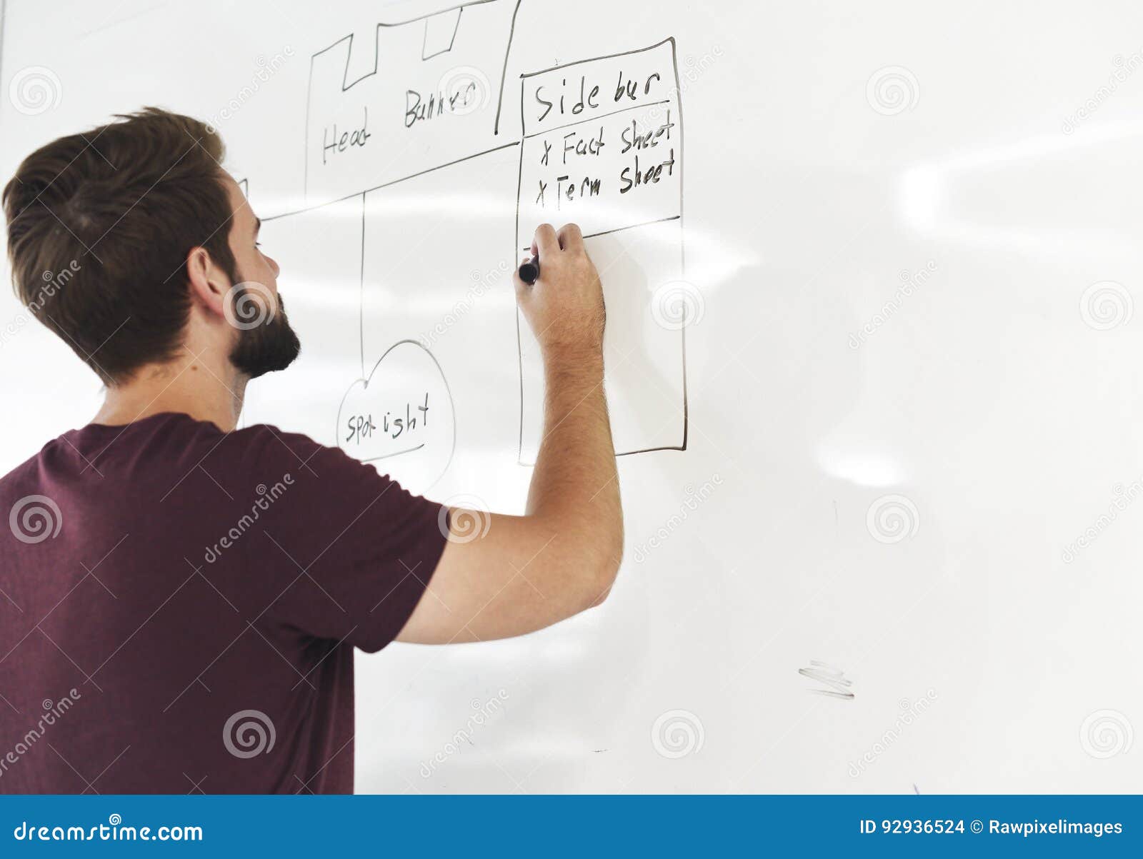 Startup Business People Writing on White Board Sharing Planning Stock ...