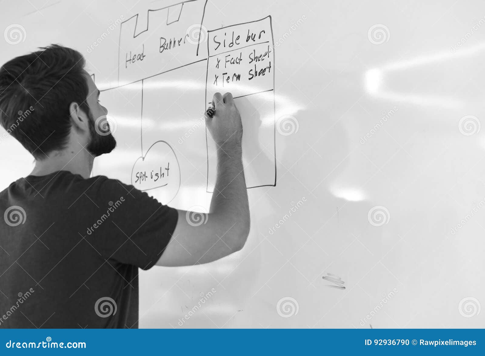 Startup Business People Writing on White Board Sharing Planning Stock ...