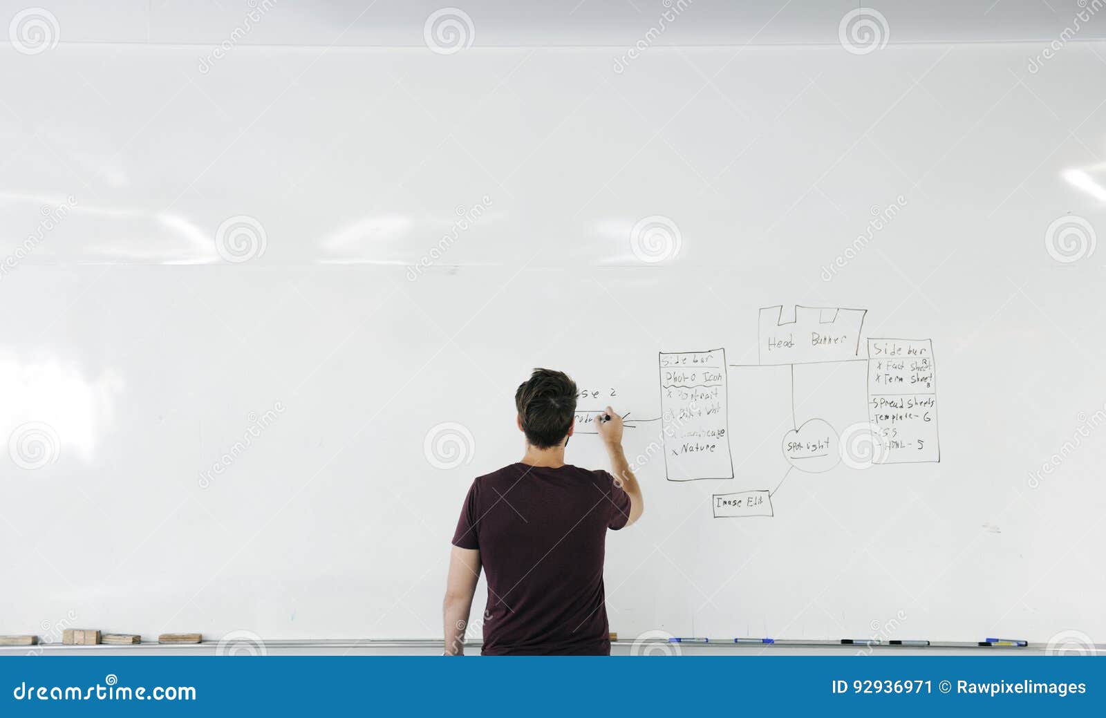 Startup Business People Writing on White Board Sharing Planning Stock ...