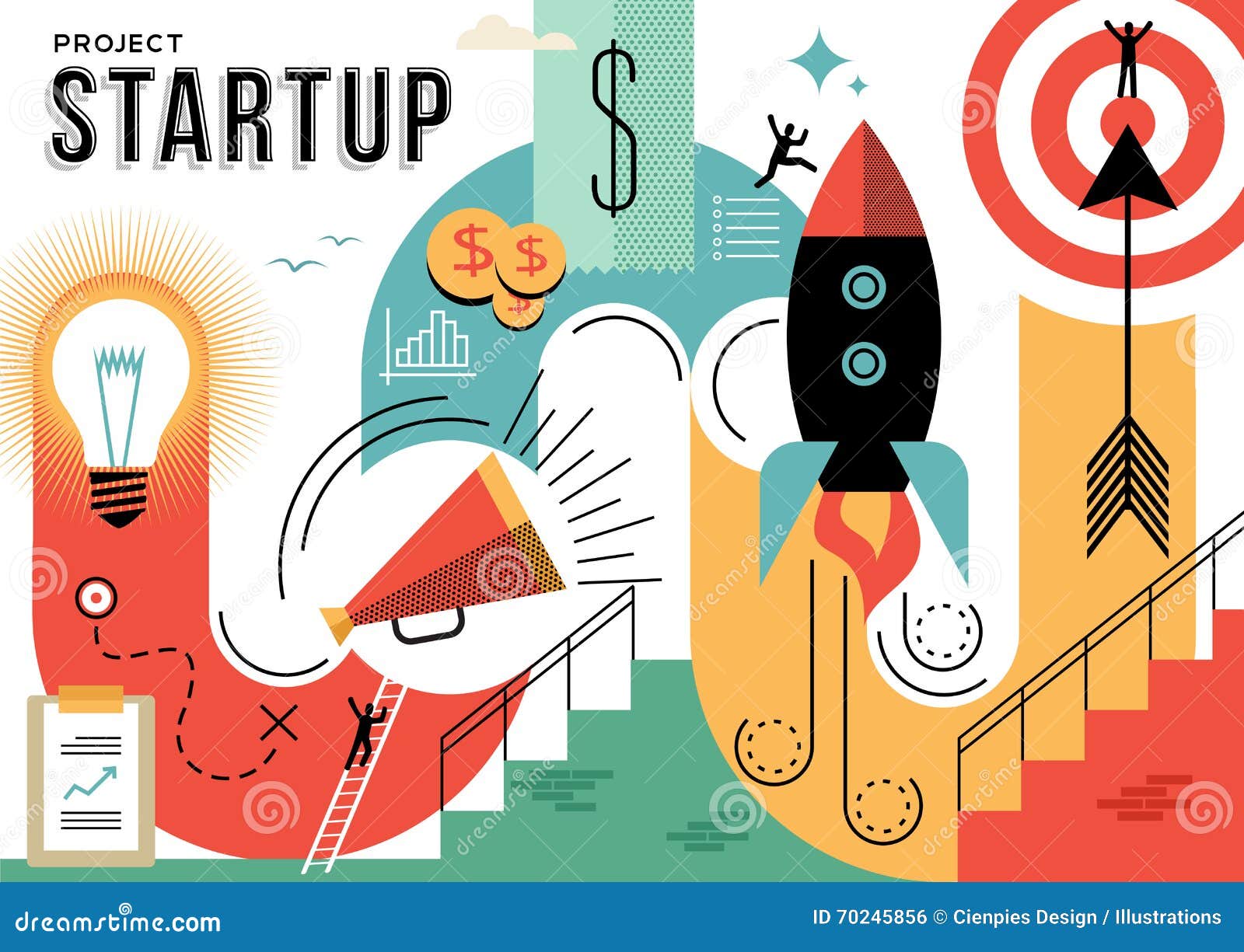 Startup Business Project Concept Illustration Stock Vector ...